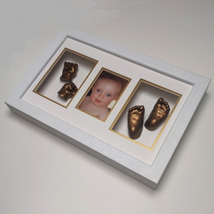 Luxury SOFTWOOD 16x10" Triple White Frame - Everlasting Castings